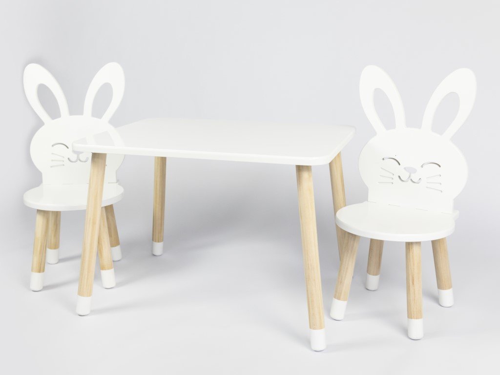 Elis design Detský stôl a stoličky Zajačik variant: stôl + 2 stoličky